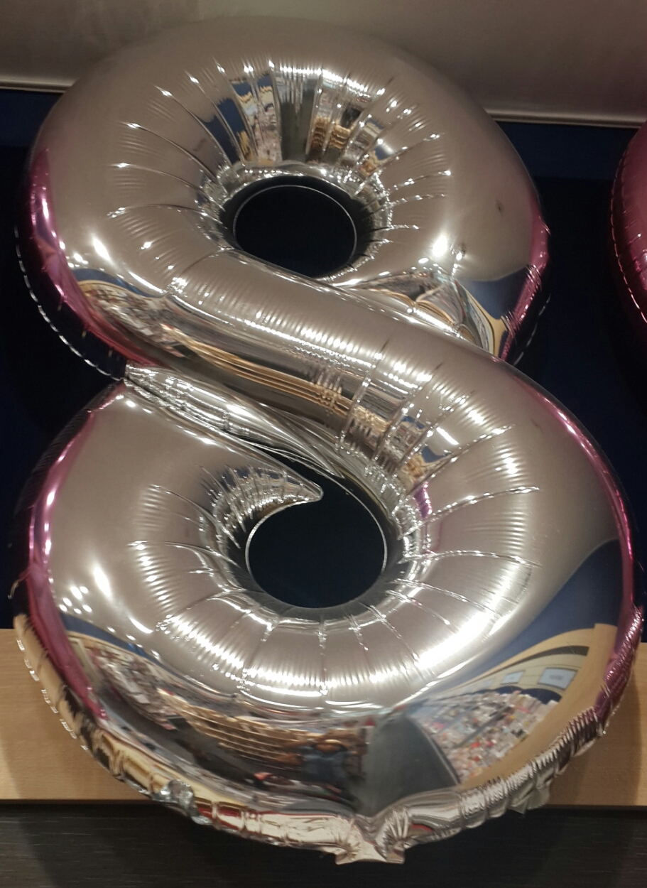 Large Number 8 Helium Filled-Balloon gift | flowerandballooncompany.com
